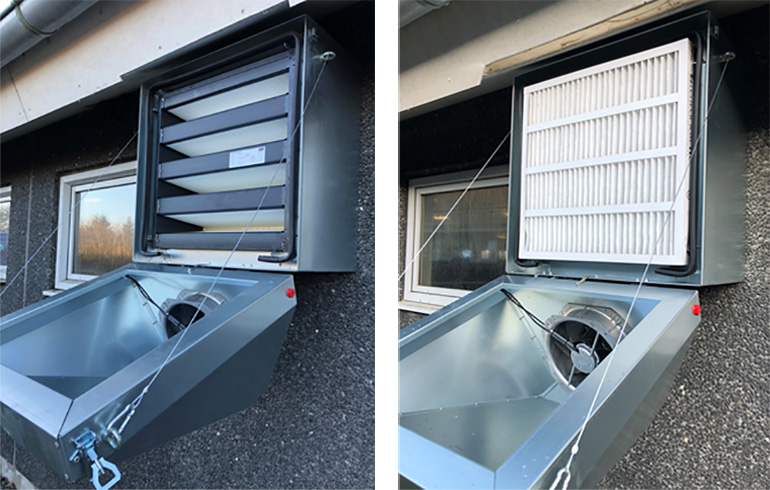 Air filtration reduces risk of contamination